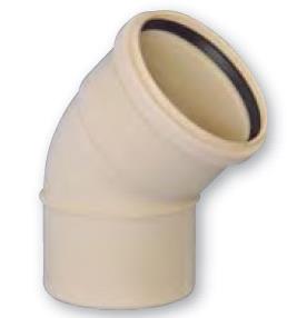 Polarstock | Antirruido 45º PVC codo junta elástica Macho-Hembra Ø110mm